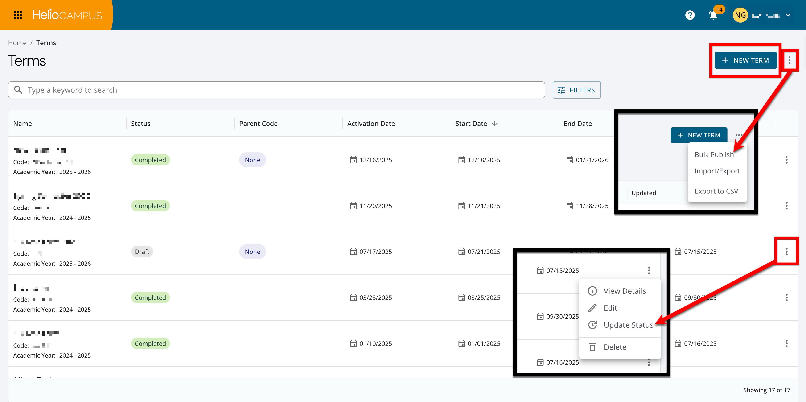 Start of Term Institutional Platform Maintenance | HelioCampus Assessment Management Knowledge Base